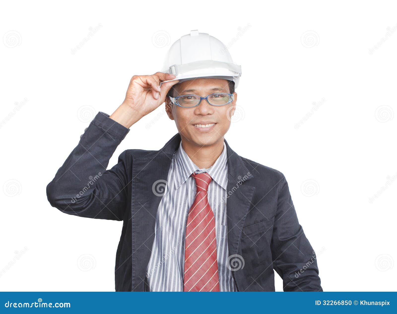 Face of Smiling Engineer on White Stock Photo - Image of nice, smile ...
