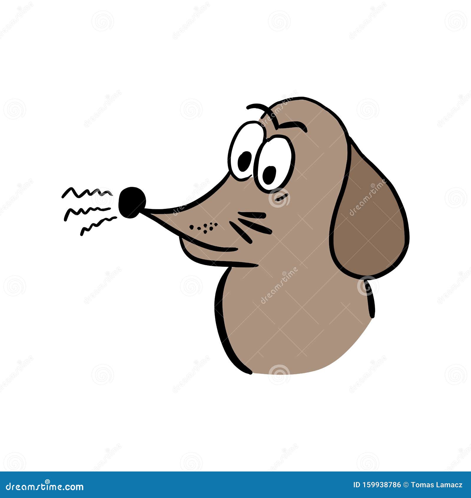 Face of a Sniffing Dog Character. Hand Drawn Cartoon Doodle Vector ... Face of a Sniffing Dog Character. Hand Drawn Cartoon Doodle Vector ...