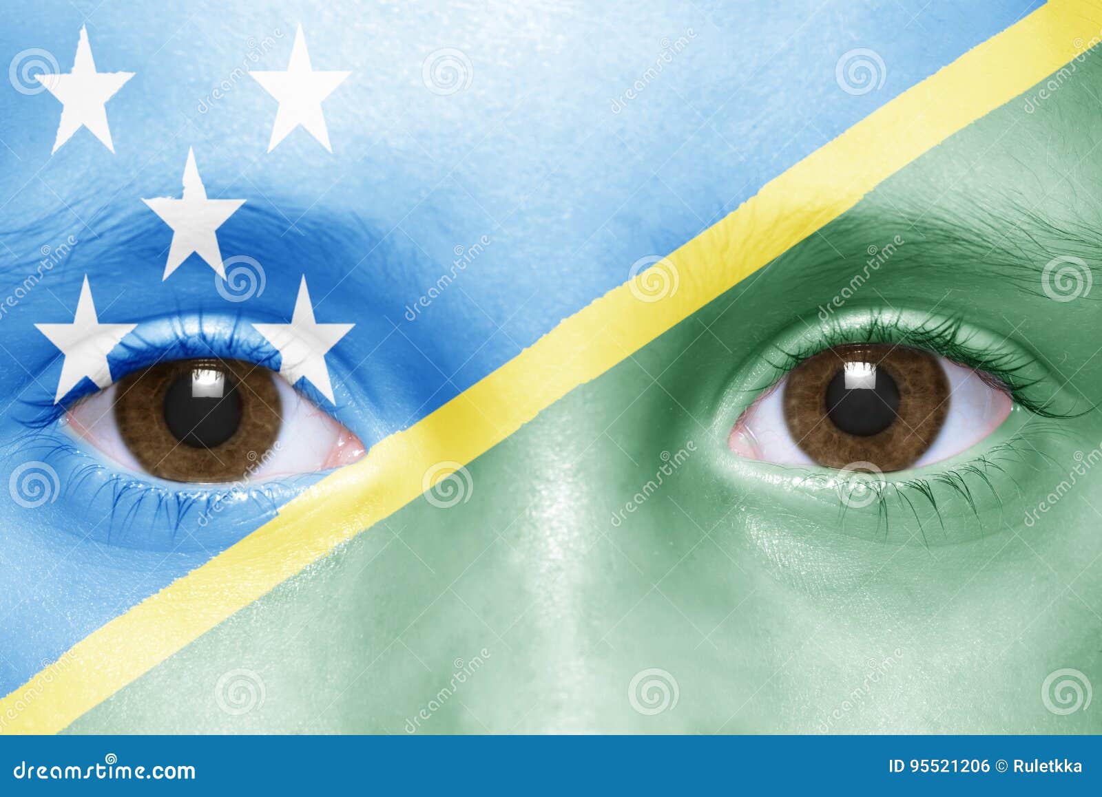 Face with Solomon Islands Flag Stock Photo - Image of color, earth ...