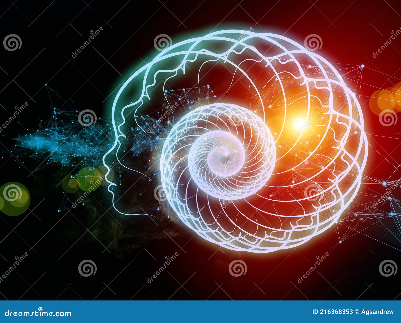 Face Spiral stock illustration. Illustration of glow - 216368353