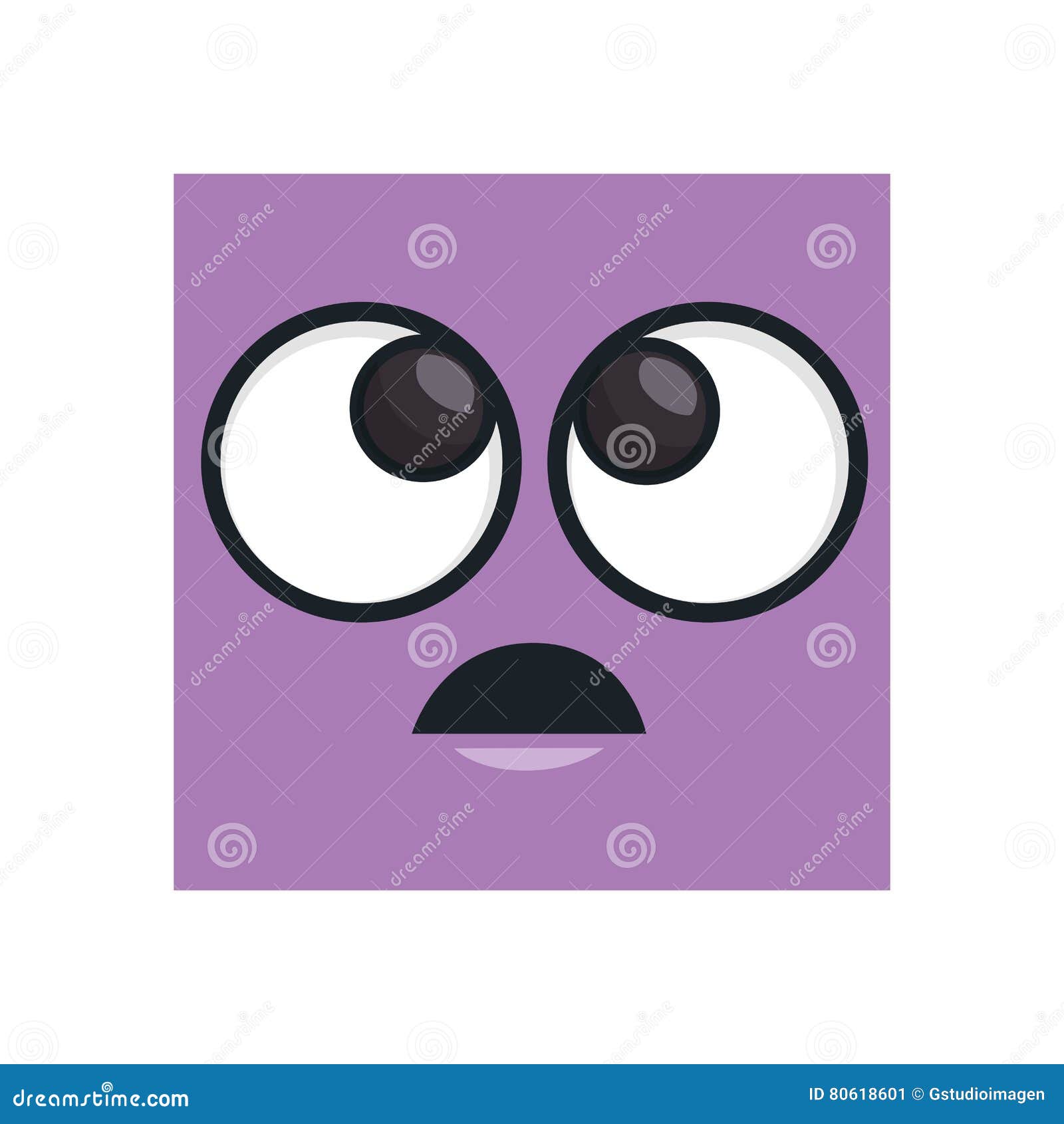 Face Square Emoticon Kawaii Style Stock Vector - Illustration of icon ...