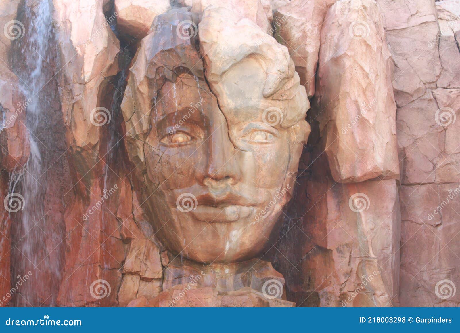 Face in Stone stock photo. Image of water, eyes, nature - 218003298