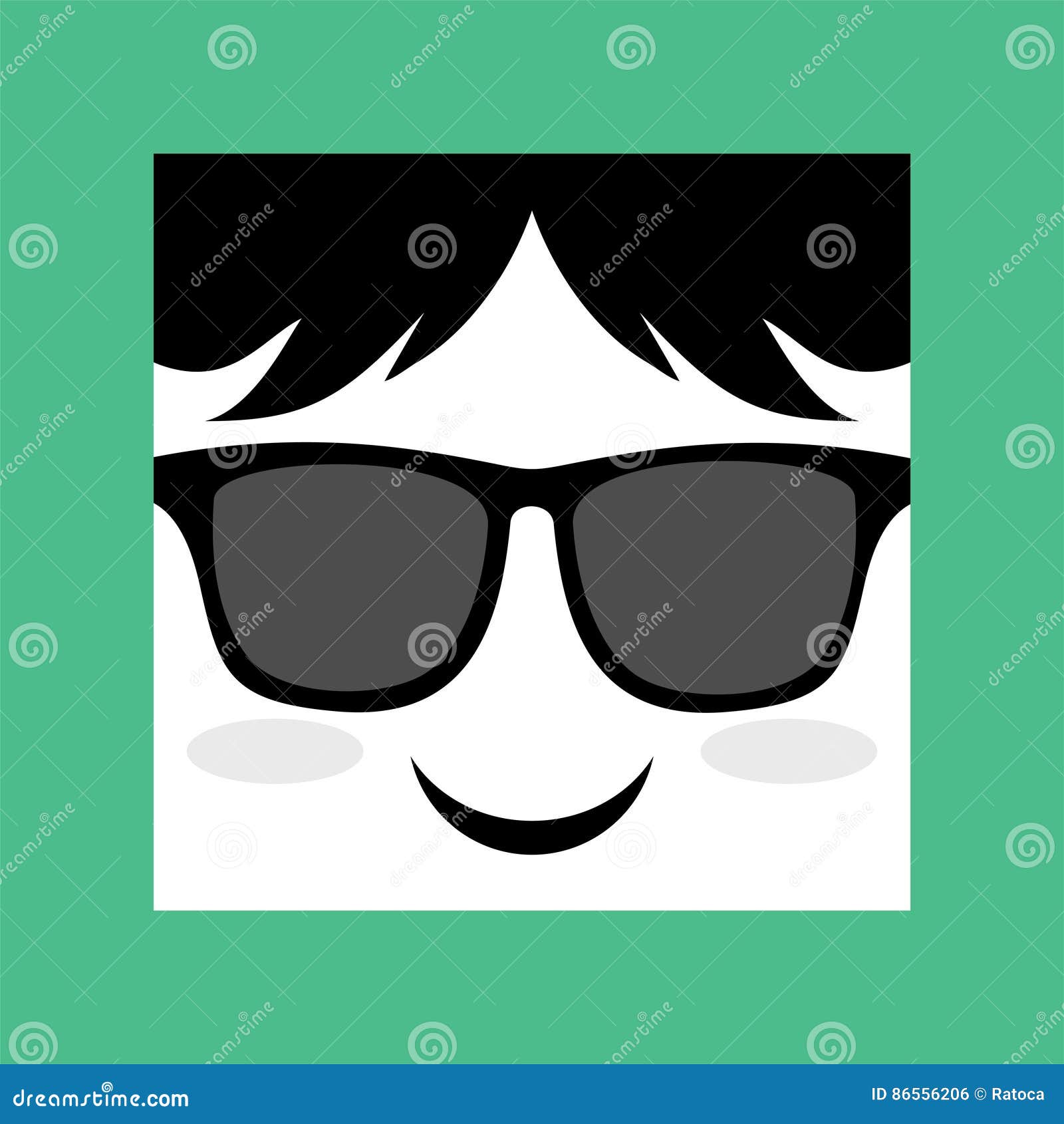 Face with sunglasses stock vector. Illustration of sign - 86556206