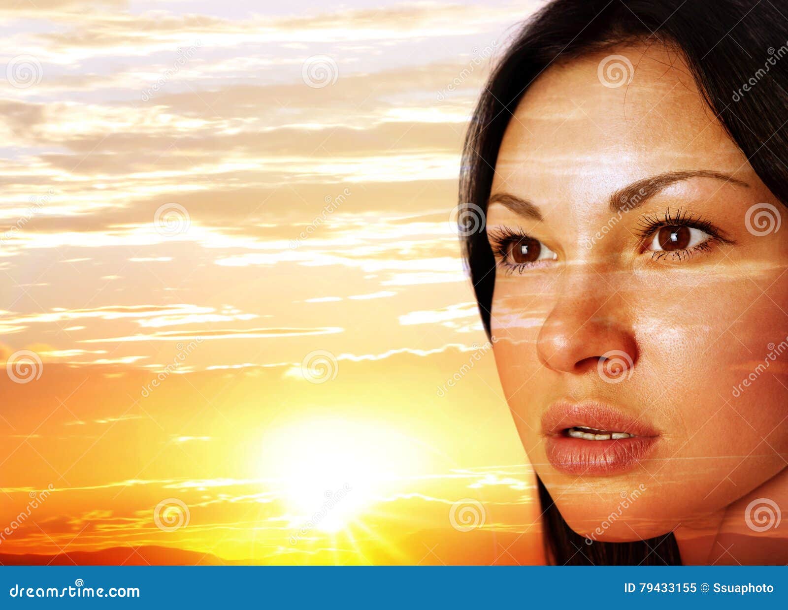 Face on a sunset stock image. Image of glance, eaves - 79433155