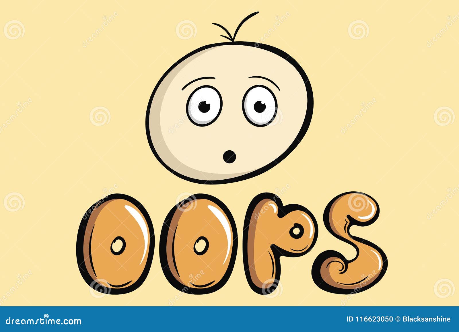 Oops and look stock vector. Illustration of funny, feelings - 116623050