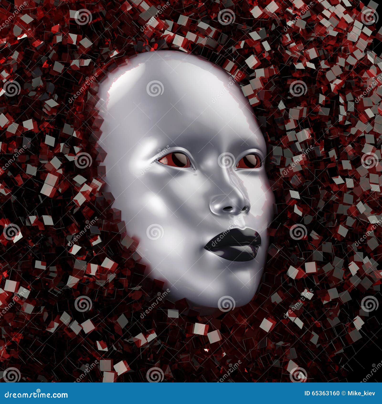 Face surrounded by crystal stock illustration. Illustration of lips ...
