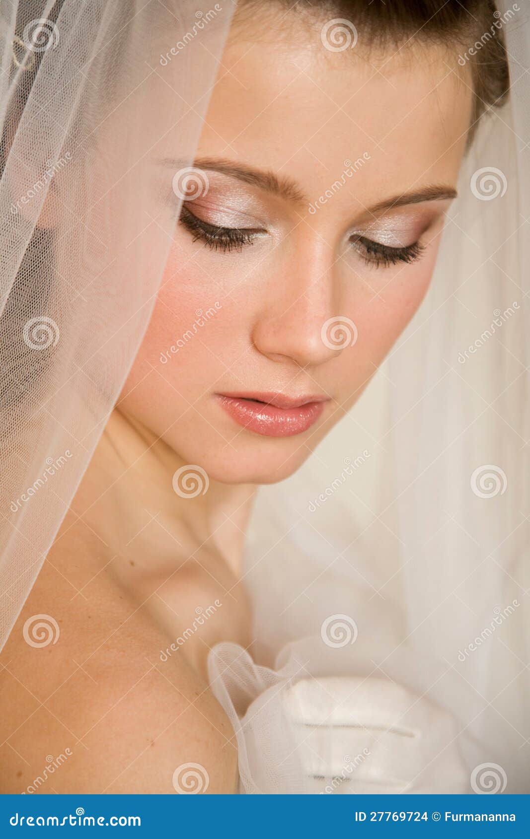 Face of sweet bride stock photo. Image of makeup, dress - 27769724