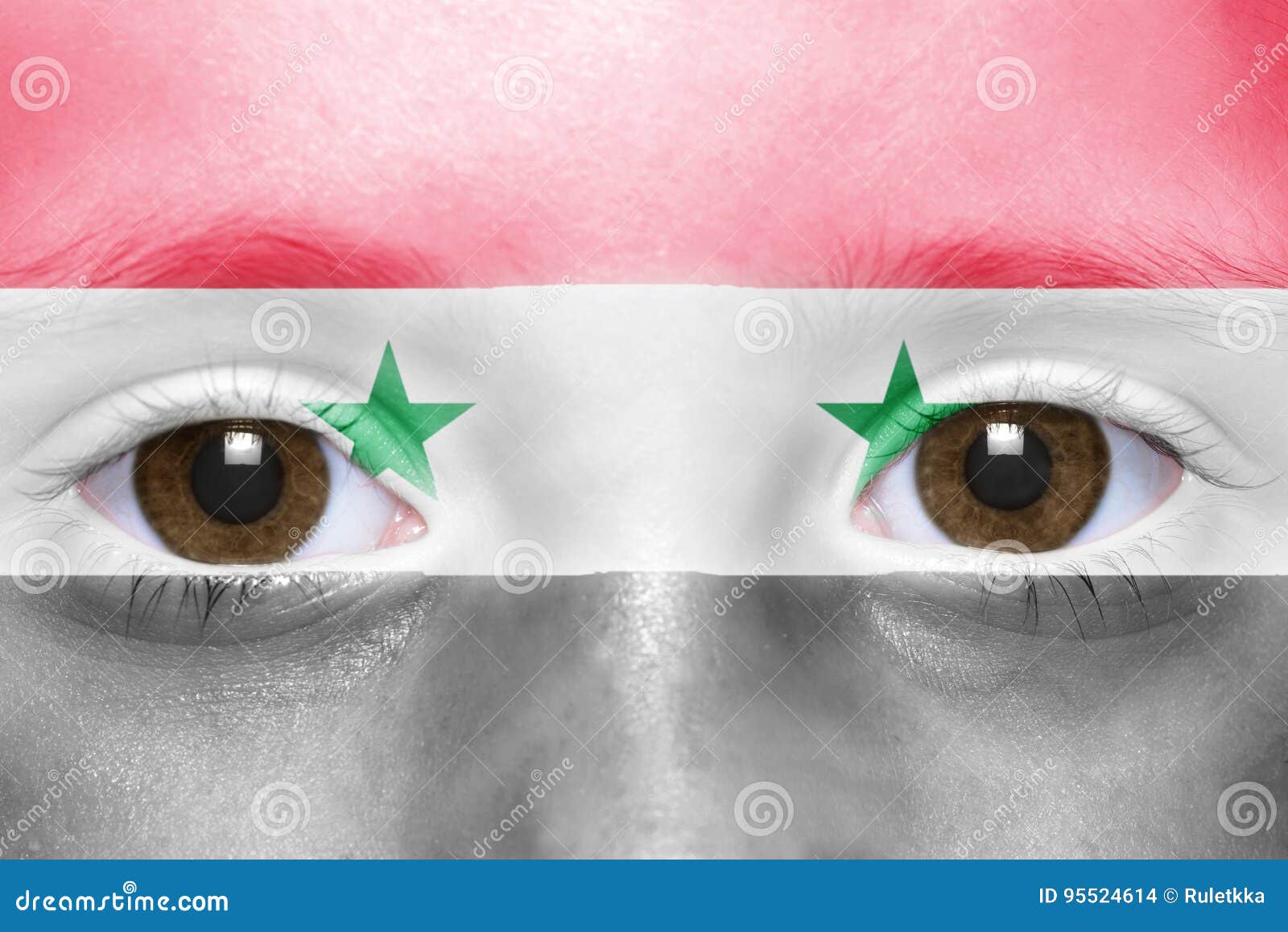 Face with syrian flag stock photo. Image of asian, ensign - 95524614