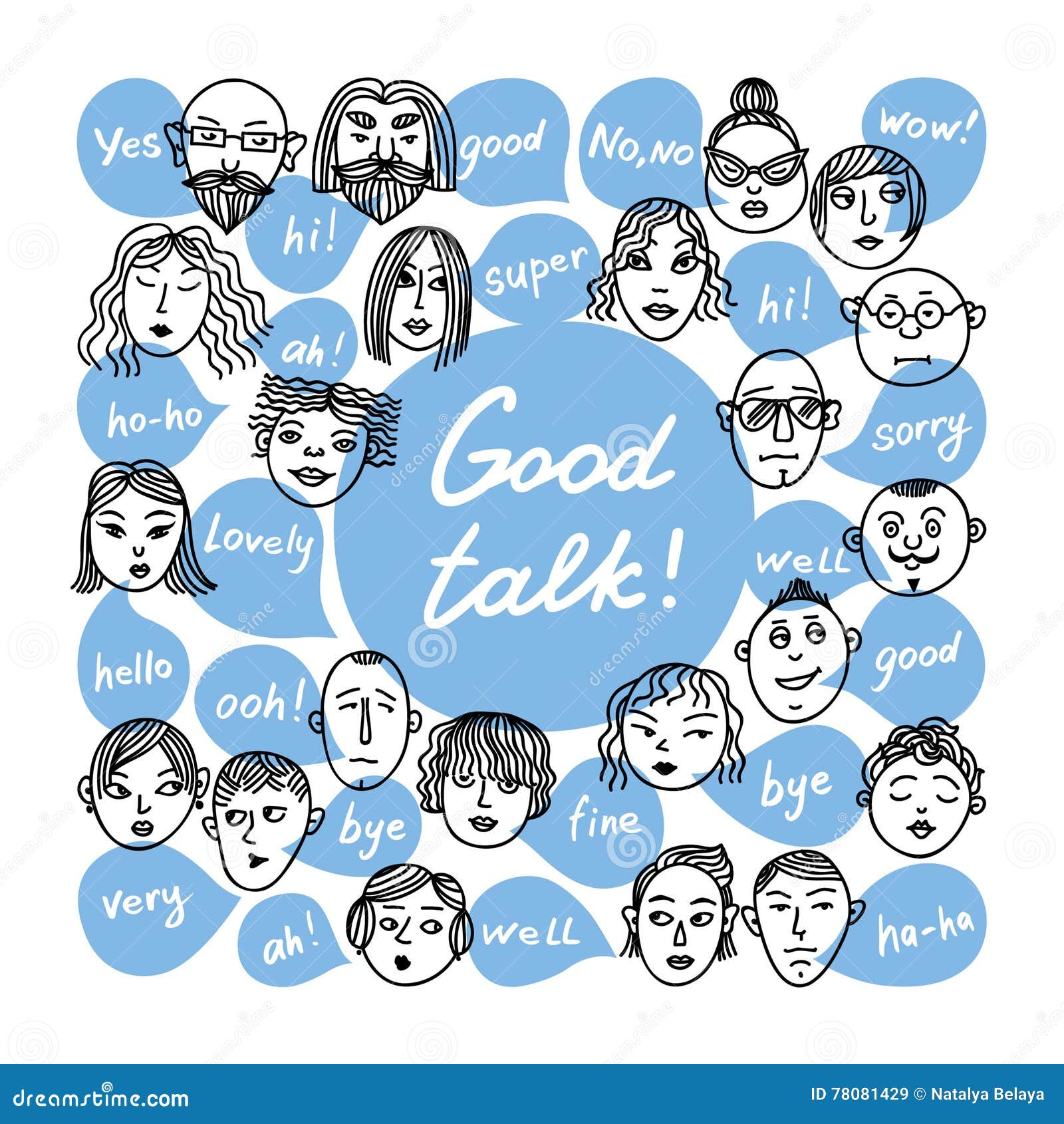 Face_talk5 stock vector. Illustration of caricature, portrait - 78081429