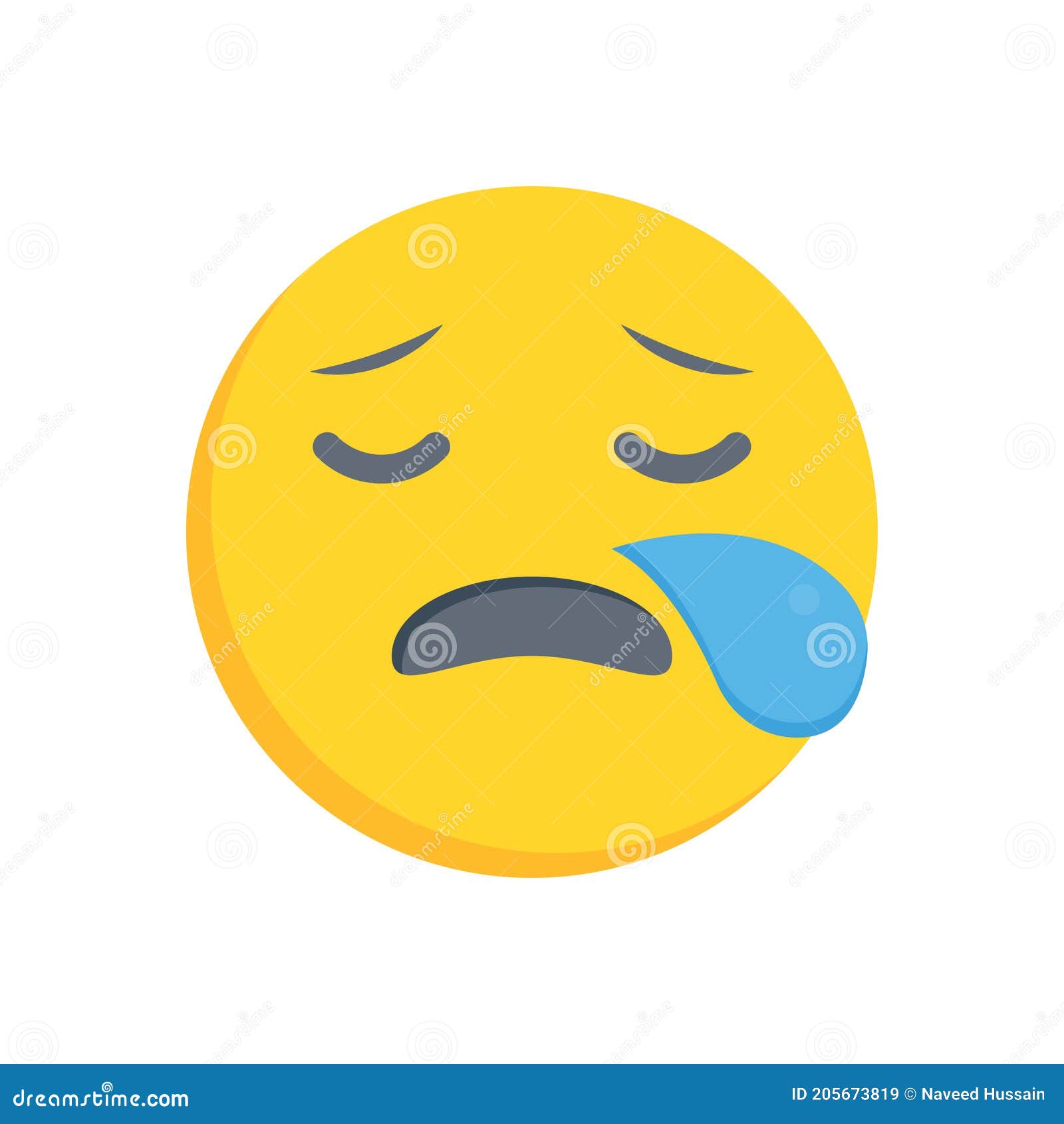 Face with Tears Vector Flat Colour Icon Stock Vector - Illustration of ...