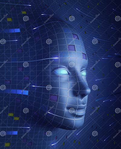 Face of Technology stock illustration. Illustration of electronic ...