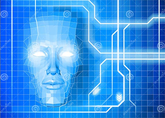 Face Technology Background Concept Stock Vector - Illustration of ...