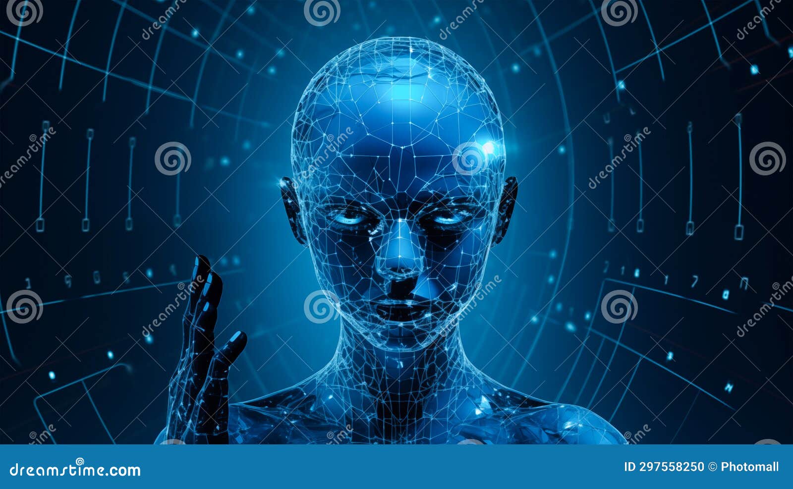 Face of technology stock illustration. Illustration of grid - 297558250