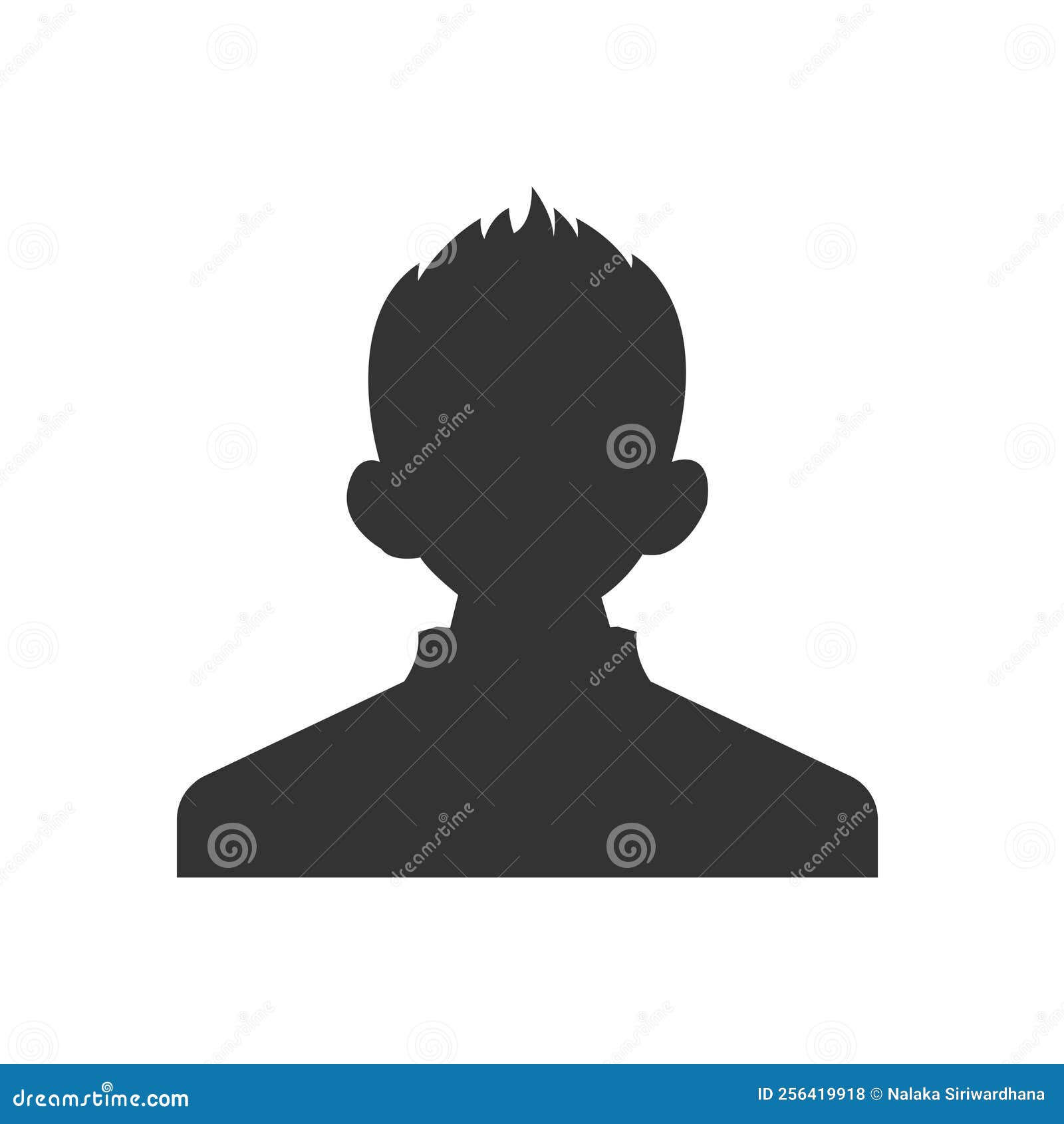 Face Man Head Icon Silhouette. Male Avatar Profile Icon. Stock Vector ...