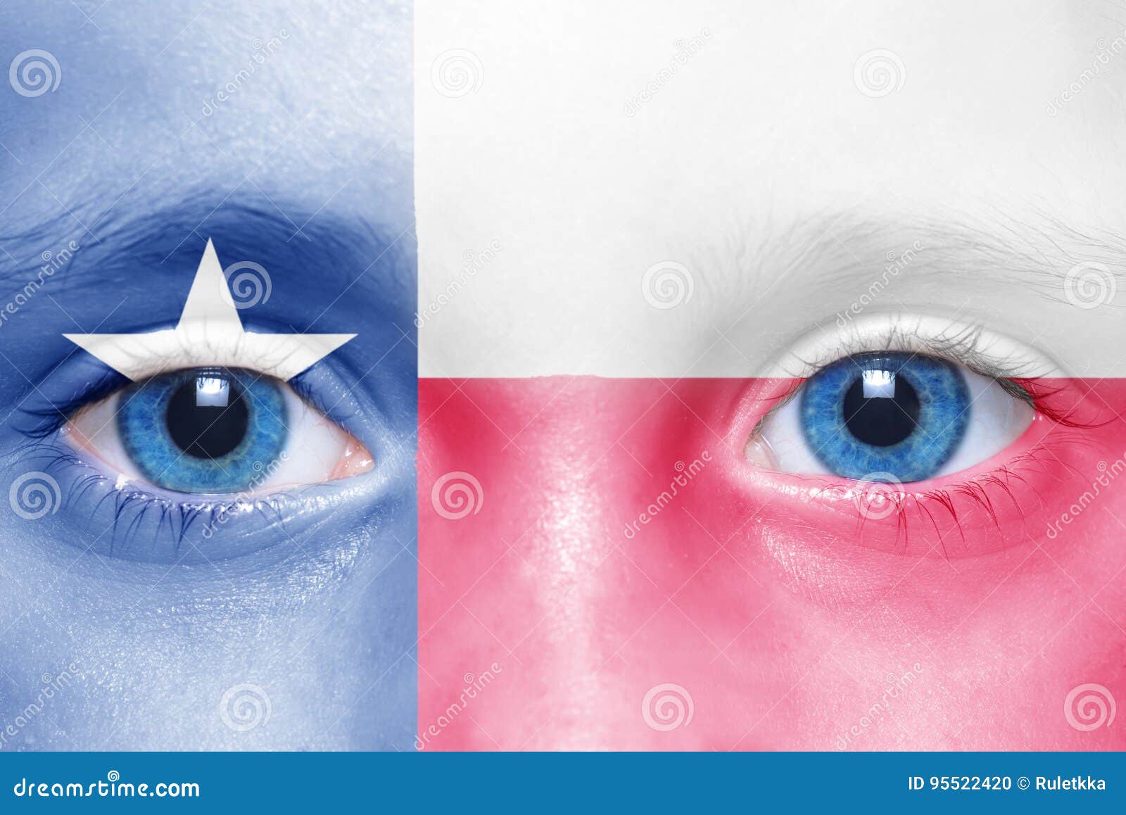 Face with texas state flag stock photo. Image of danger - 95522420