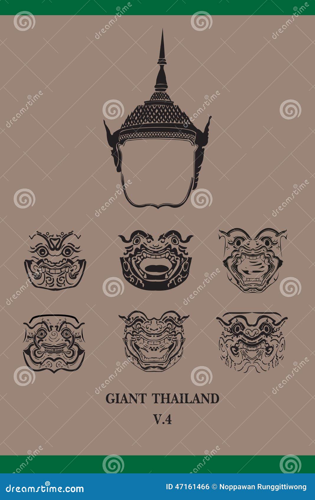 Face of thai giant stock vector. Illustration of face - 47161466