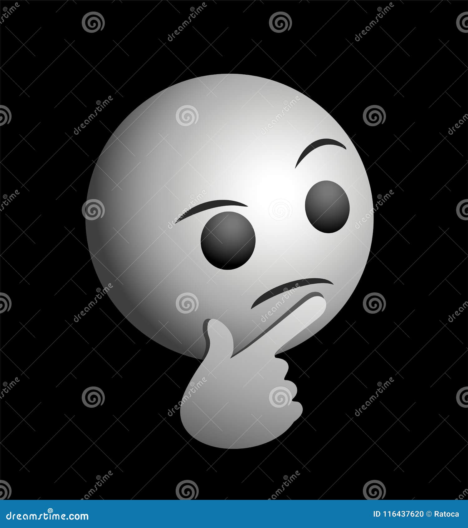 Face thinking illustration stock vector. Illustration of cute - 116437620