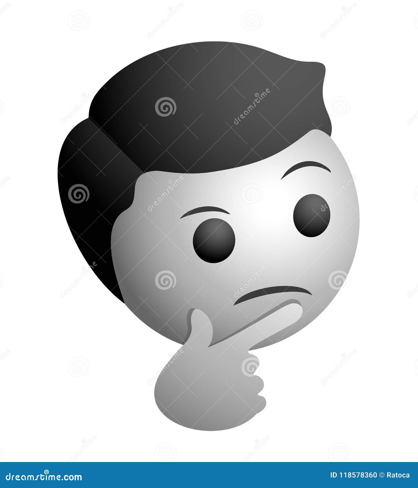 Face thinking illustration stock vector. Illustration of white - 118578360
