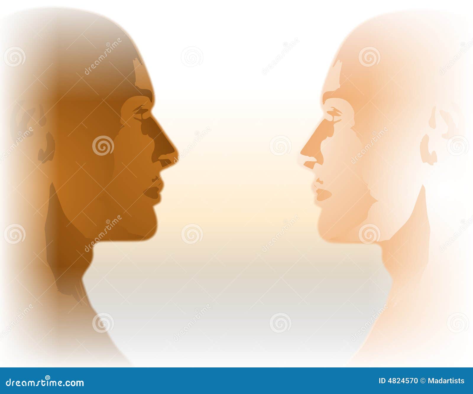 Face To Face Racial Equality Stock Illustration - Illustration of ...