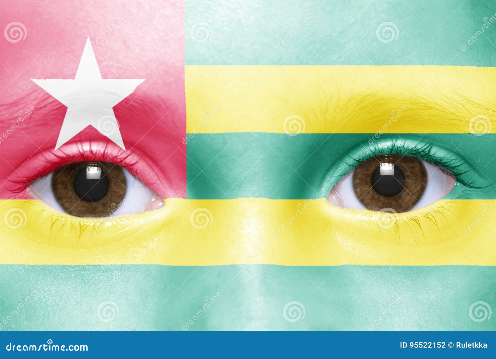Face with togo flag stock photo. Image of color, capital - 95522152