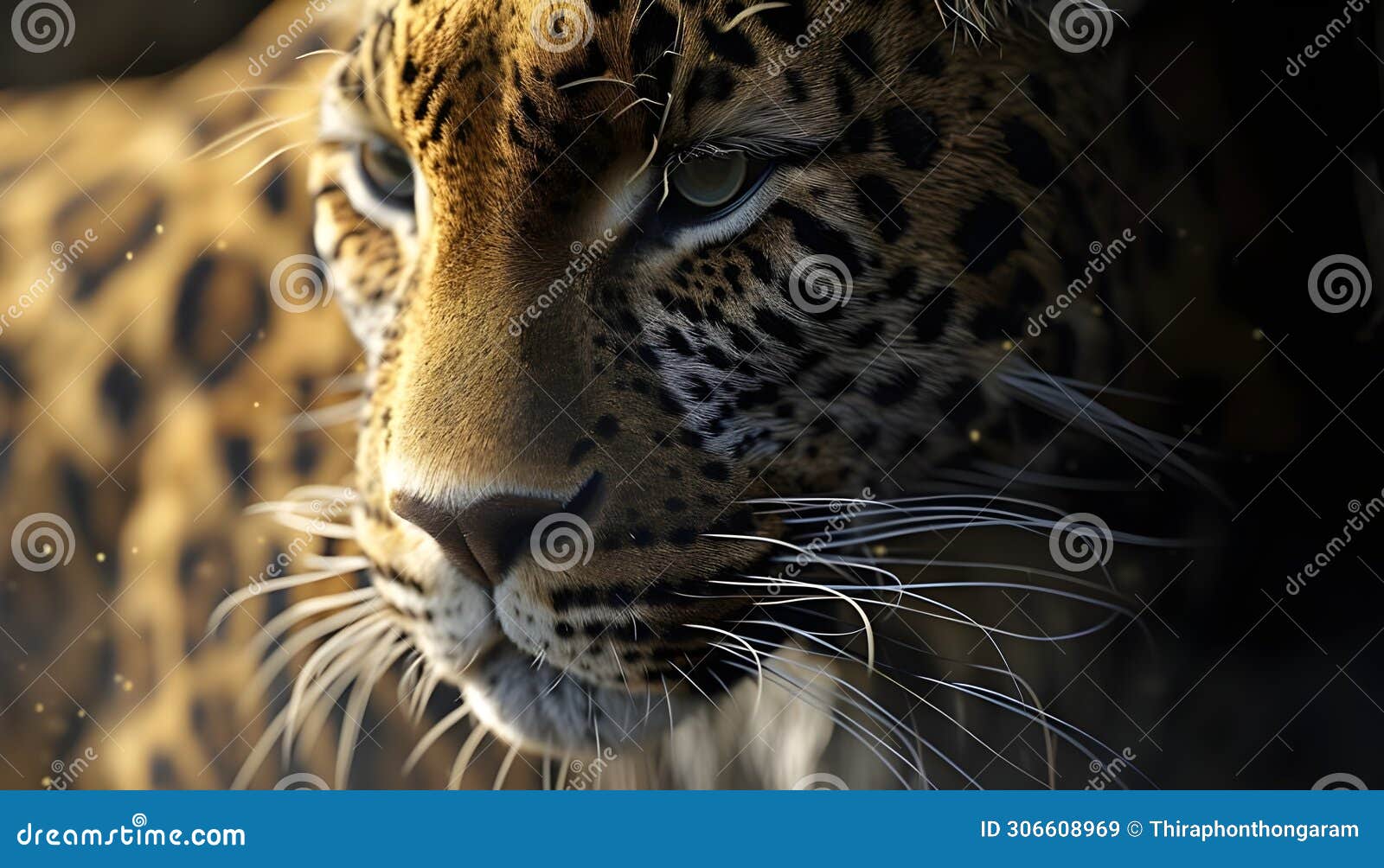 Face and Torso of Beautiful Spotted Leopard Stock Illustration ...