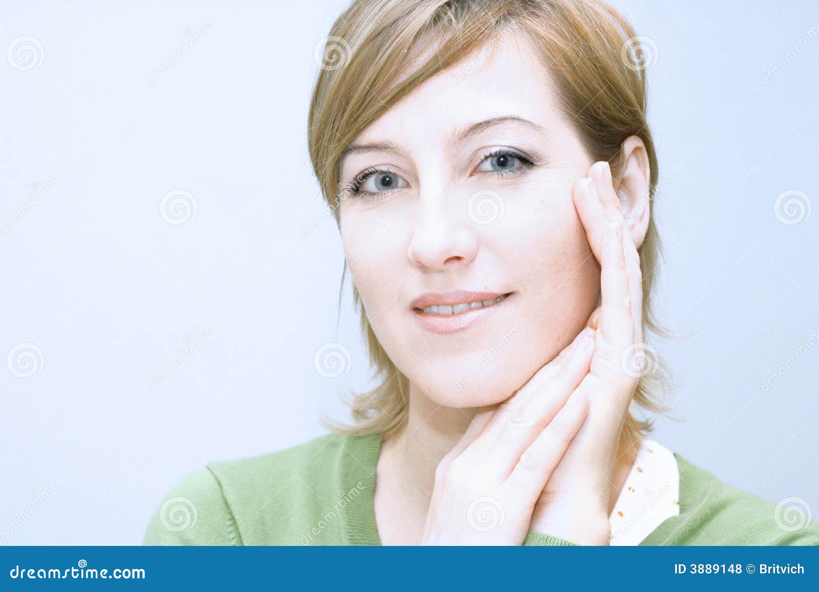 Face touch stock photo. Image of makeup, lips, naked, caucasian - 3889148