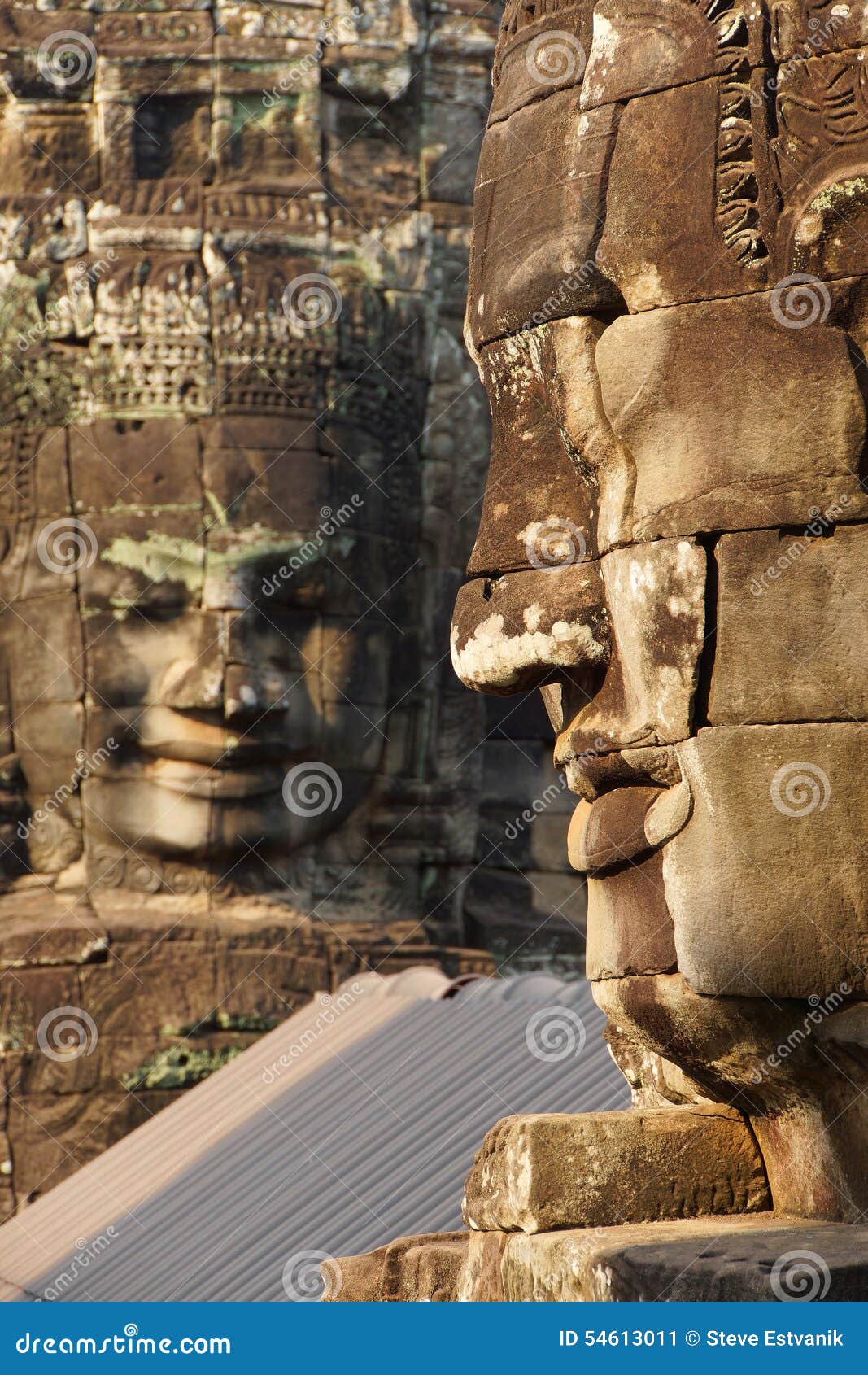 Face tower of Bayon Temple stock image. Image of architecture - 54613011
