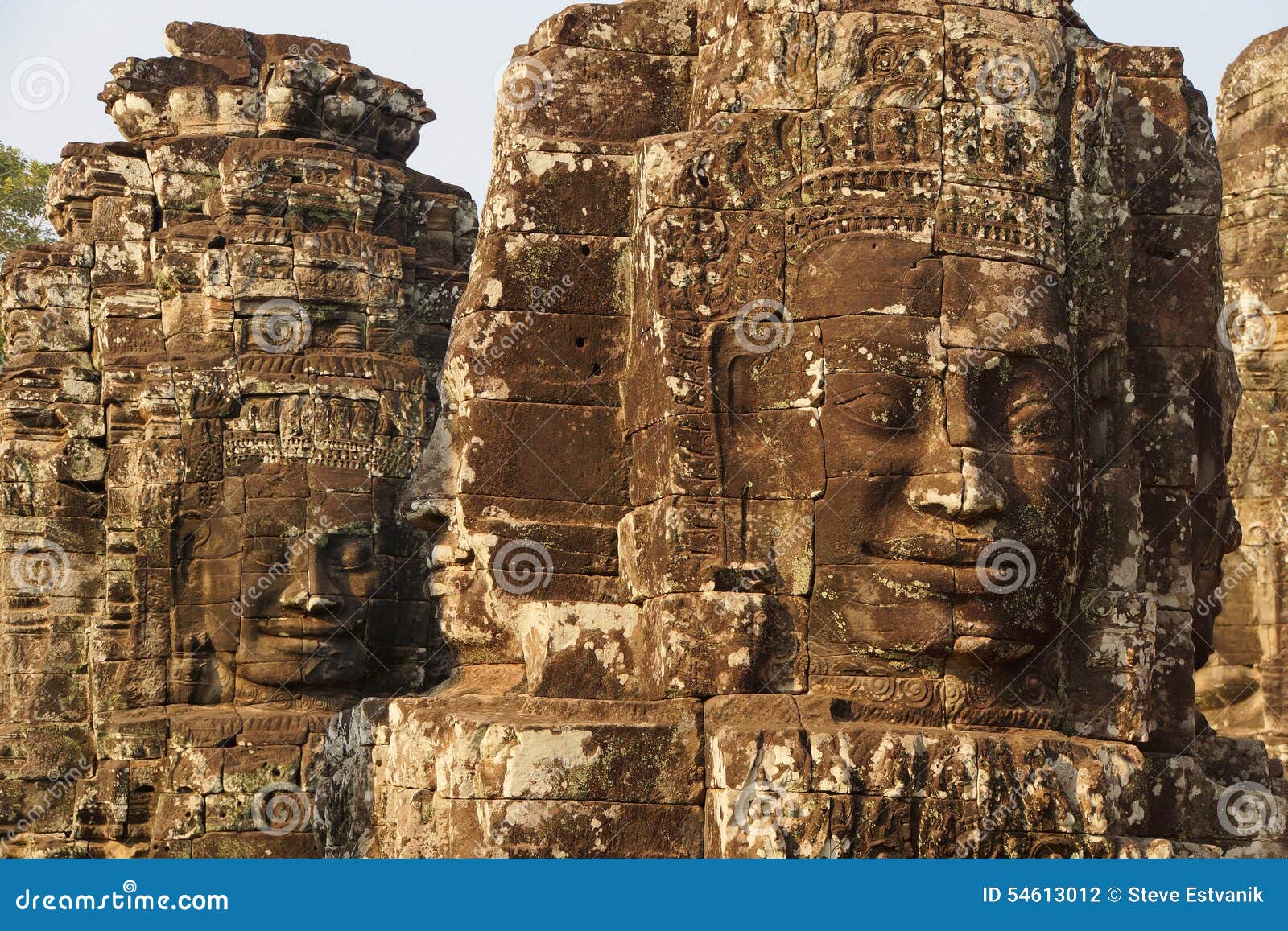 Face tower of Bayon Temple stock photo. Image of face - 54613012