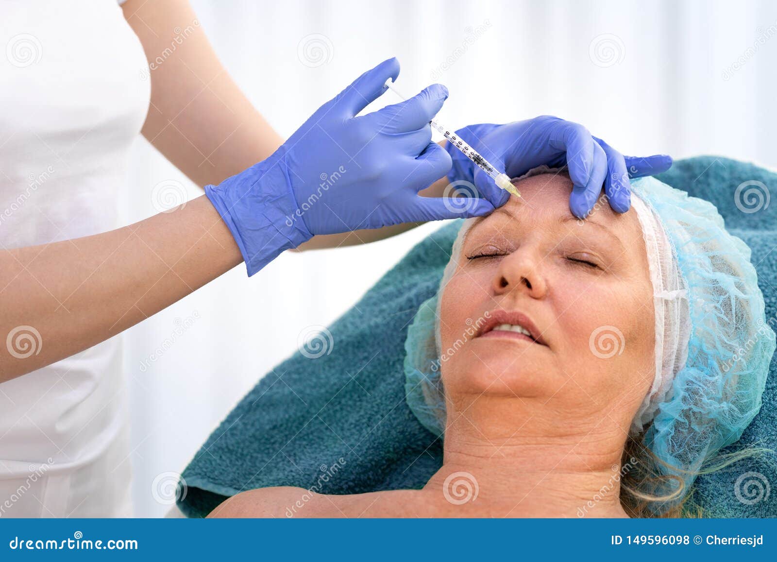 Face treatment of botox stock photo. Image of botulinum - 149596098