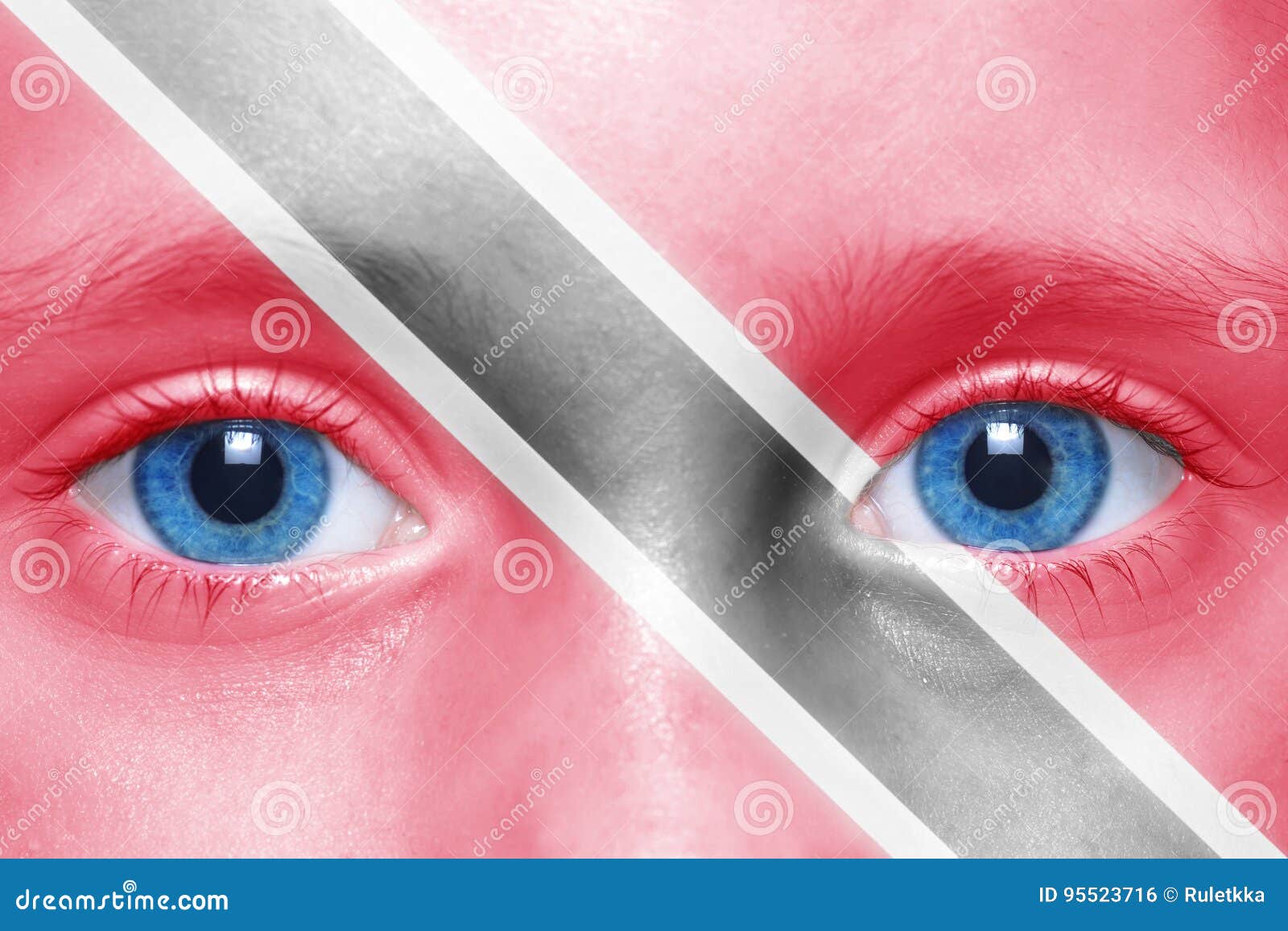 Face with Trinidad and Tobago Flag Stock Photo - Image of planet ...
