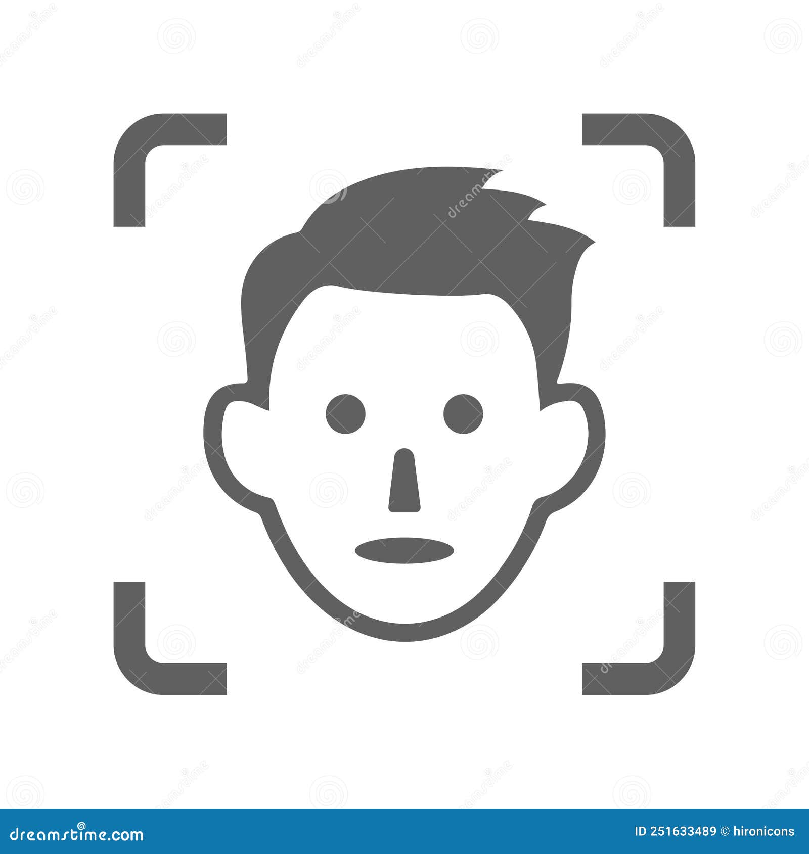 Face, Unlock, Scan Icon. Gray Vector Graphics Stock Illustration ...