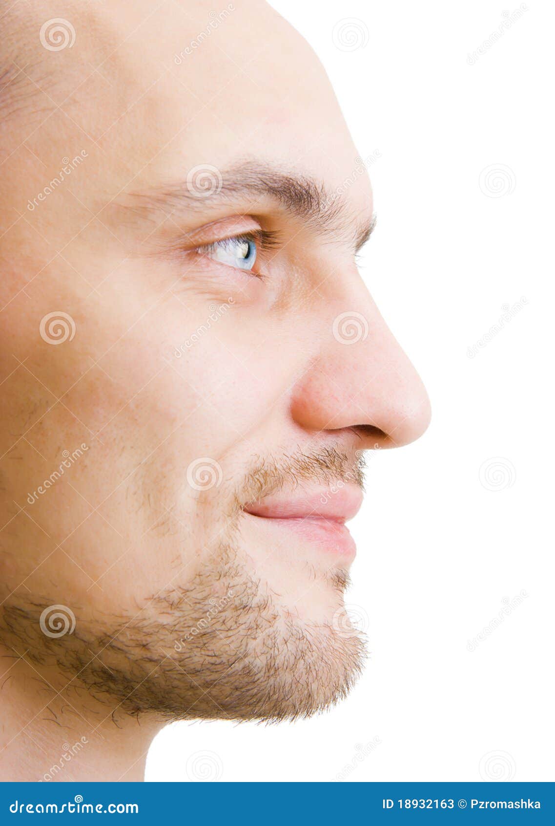 Face Unshaven Young Man in Profile Stock Image - Image of blue, fashion ...