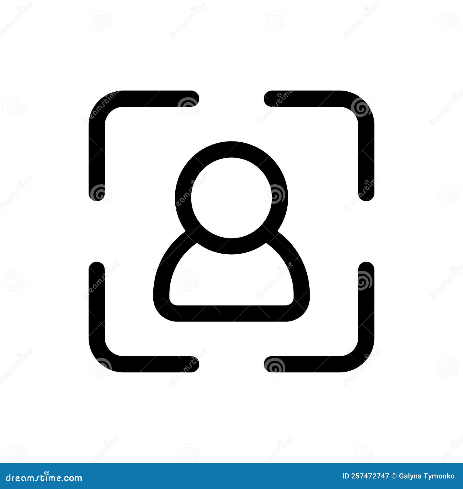 Face Vector Id Biometric Icon Facial Recognition for Apps and Websites ...