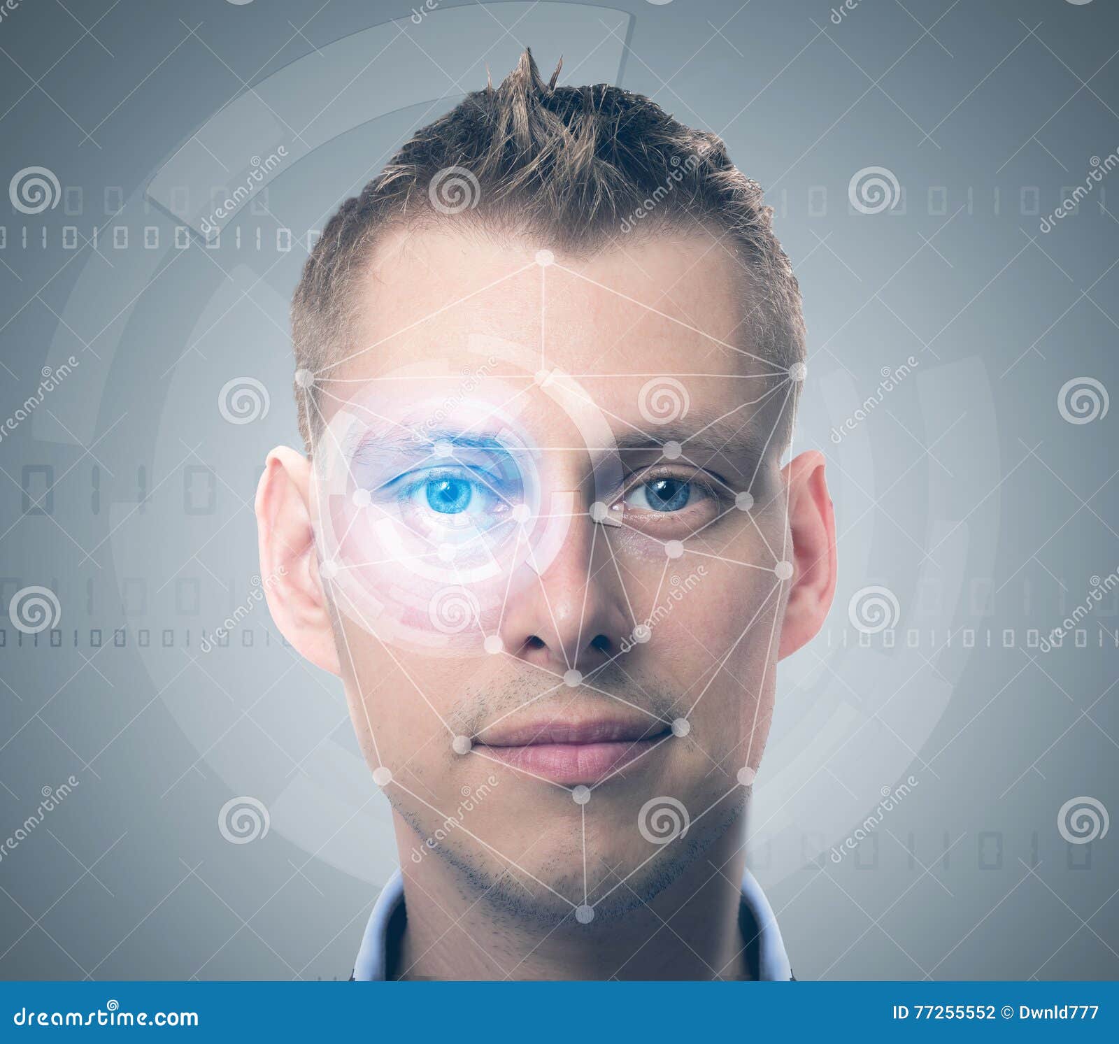 Face verification man stock photo. Image of scanning - 77255552