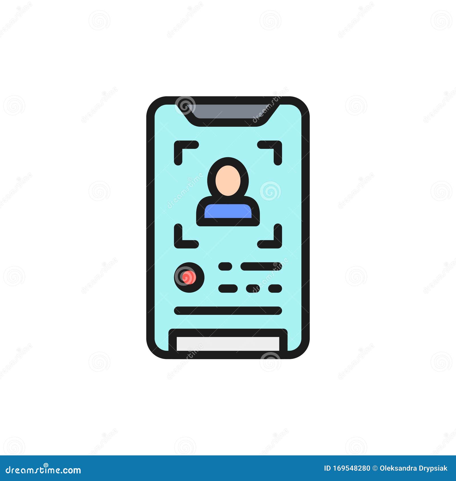 Face Verification On A Smartphone, Face Identification Phone Color Line ...