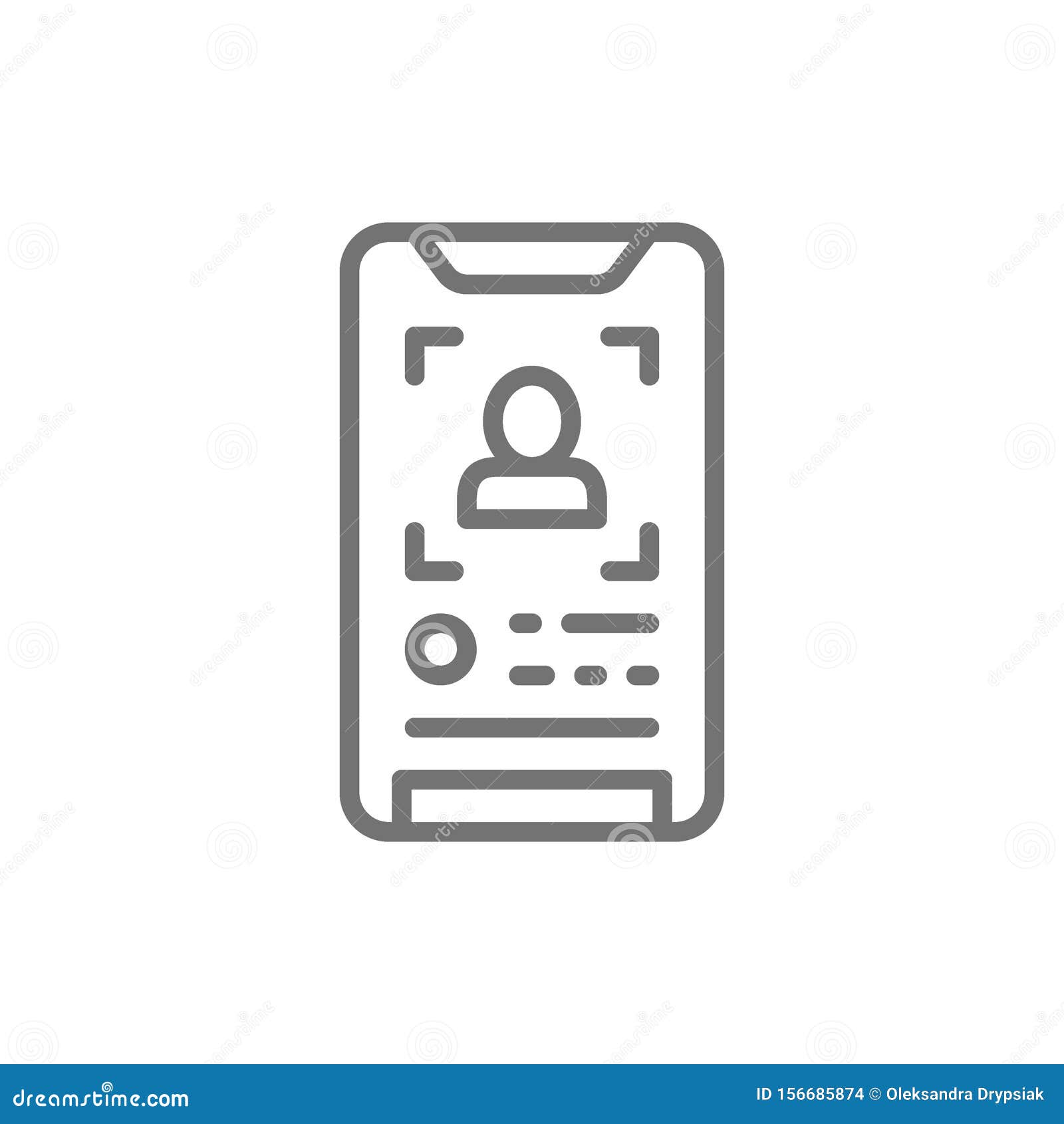 Face Verification On A Smartphone Face Identification Phone Color Line