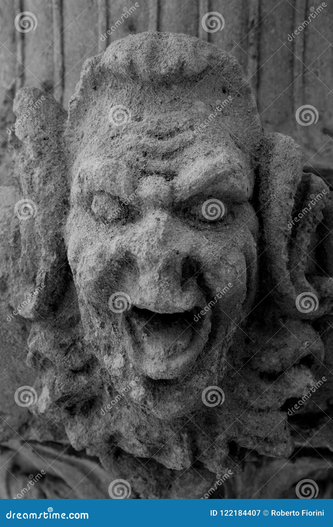 A stone face scream editorial photography. Image of sect - 122184407