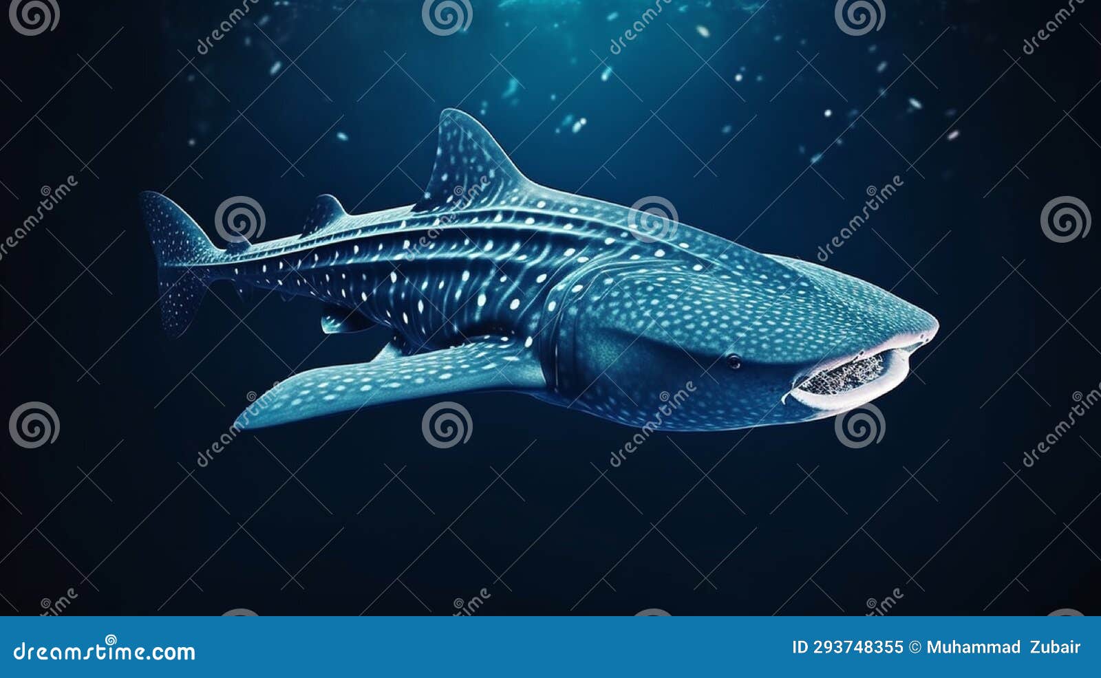 A Face View Whale Shark Isolated . Generated by AI Tool. Stock Image ...
