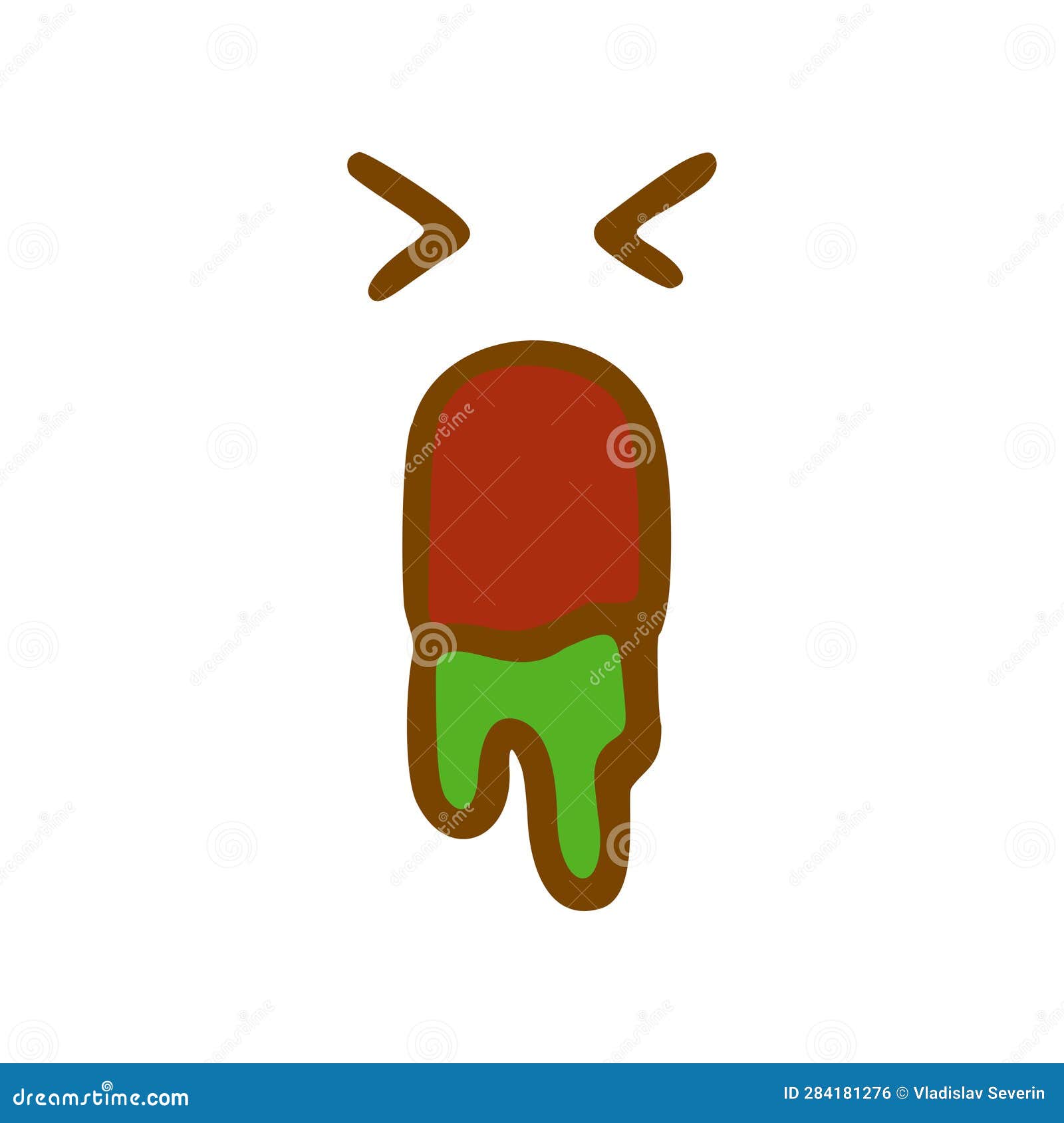 Vomit Face Emoji. Puke Vector Illustration. Retching Cartoon. Vomitus ...