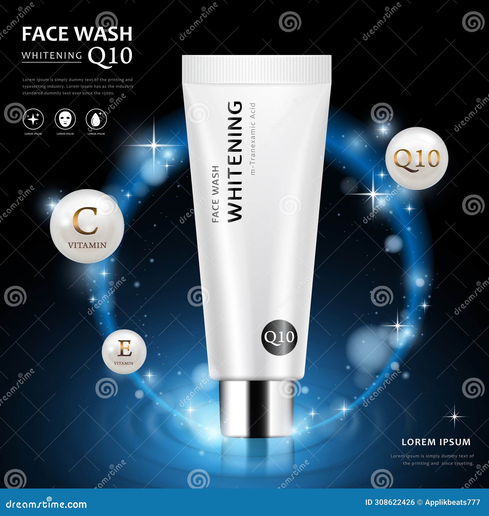 Face wash ad template stock vector. Illustration of liquid - 308622426