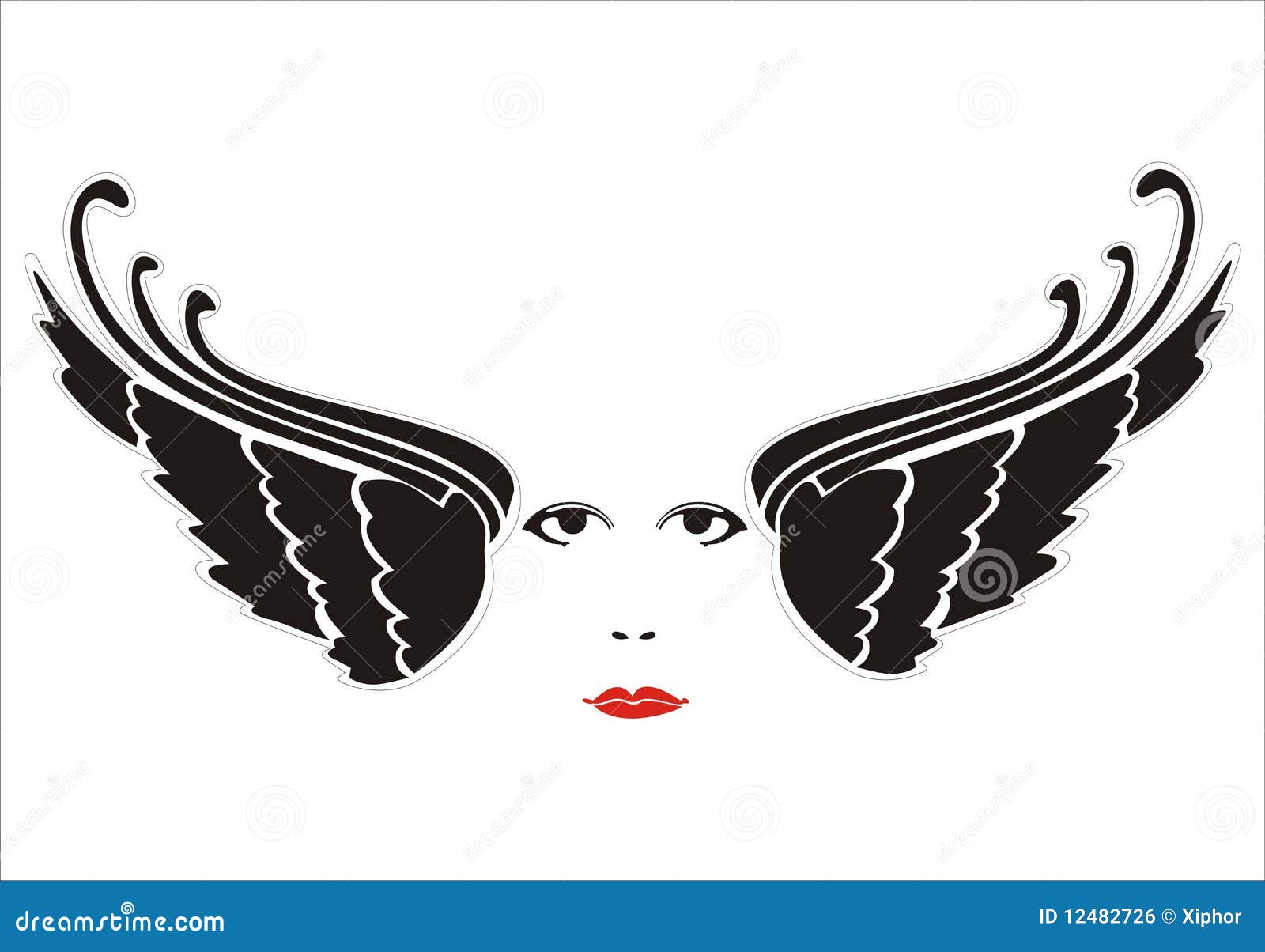 Face Wings Vector Illustration | CartoonDealer.com #12482726