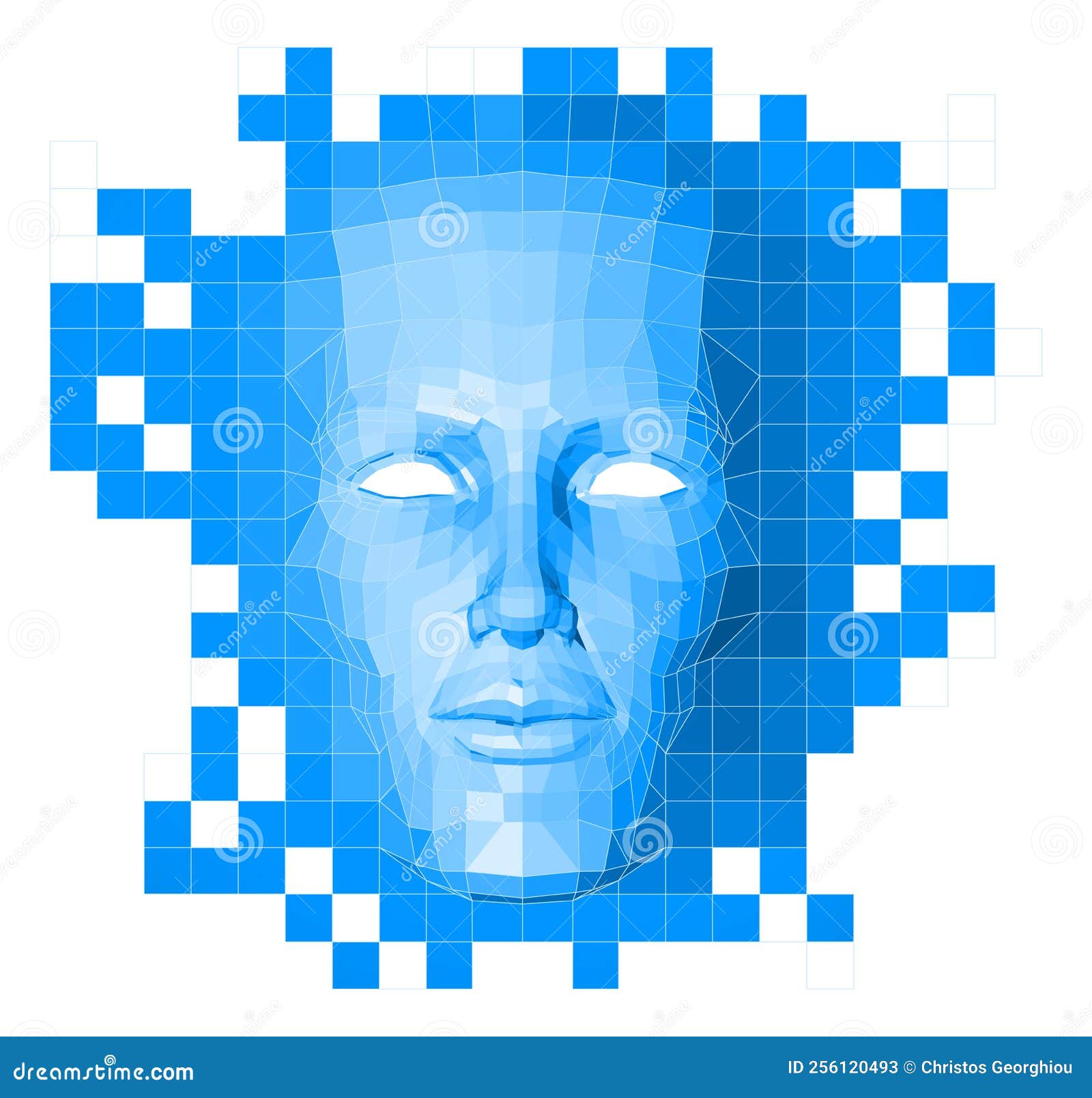Face Wireframe 3D Technology Concept Stock Vector - Illustration of ...