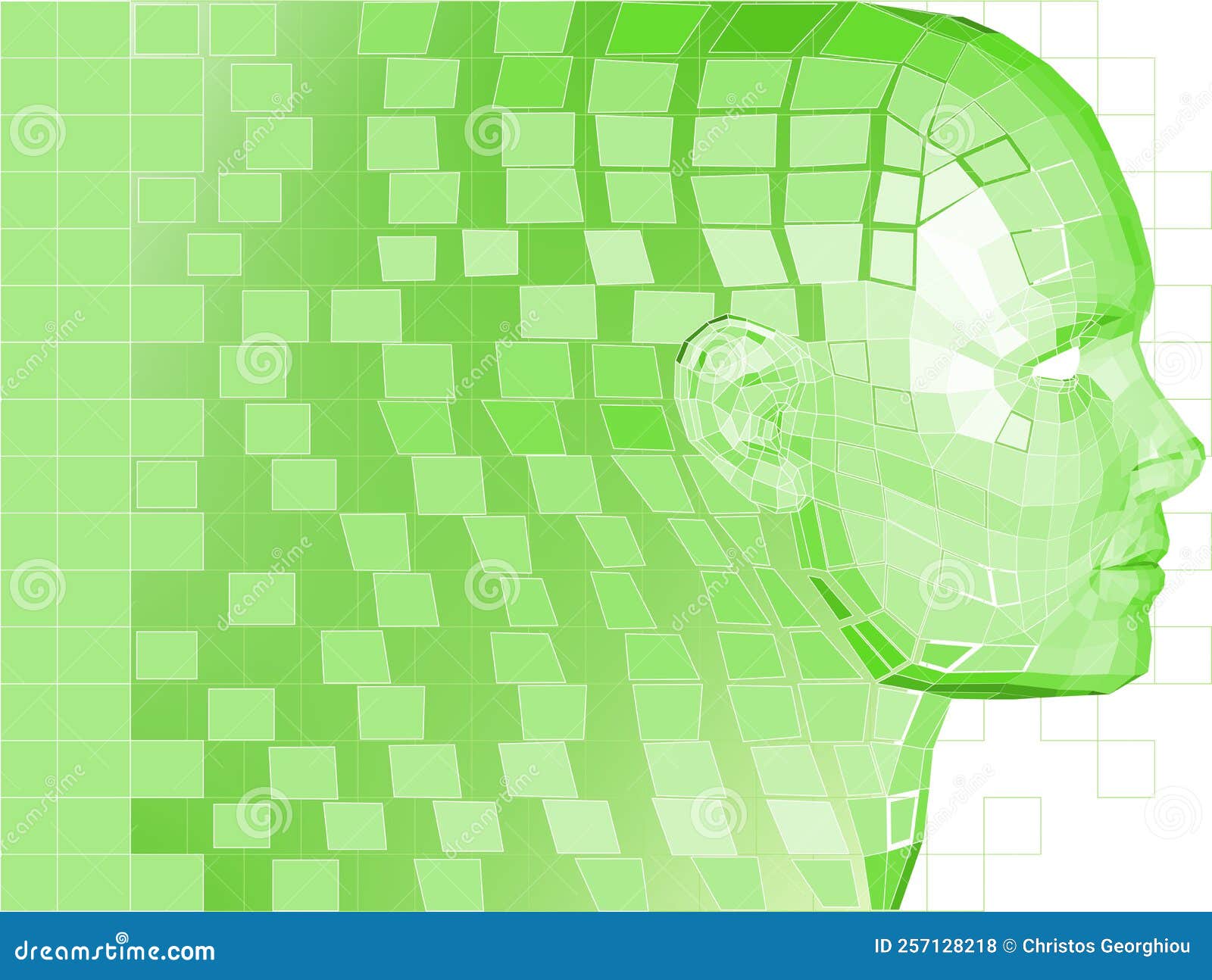 Face Wireframe 3D Technology Concept Stock Vector - Illustration of ...