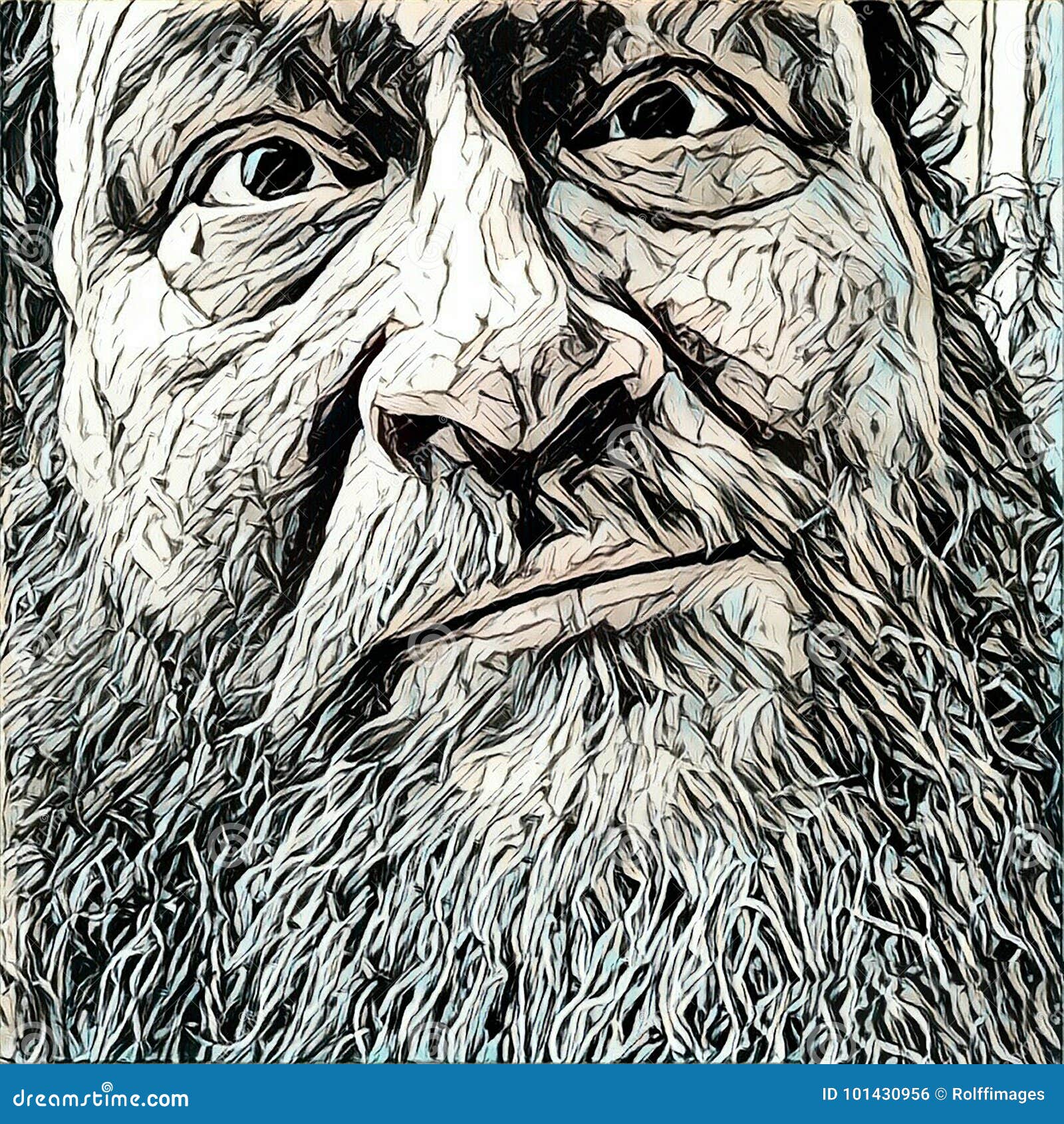 Face of Wisdom stock illustration. Illustration of created - 101430956