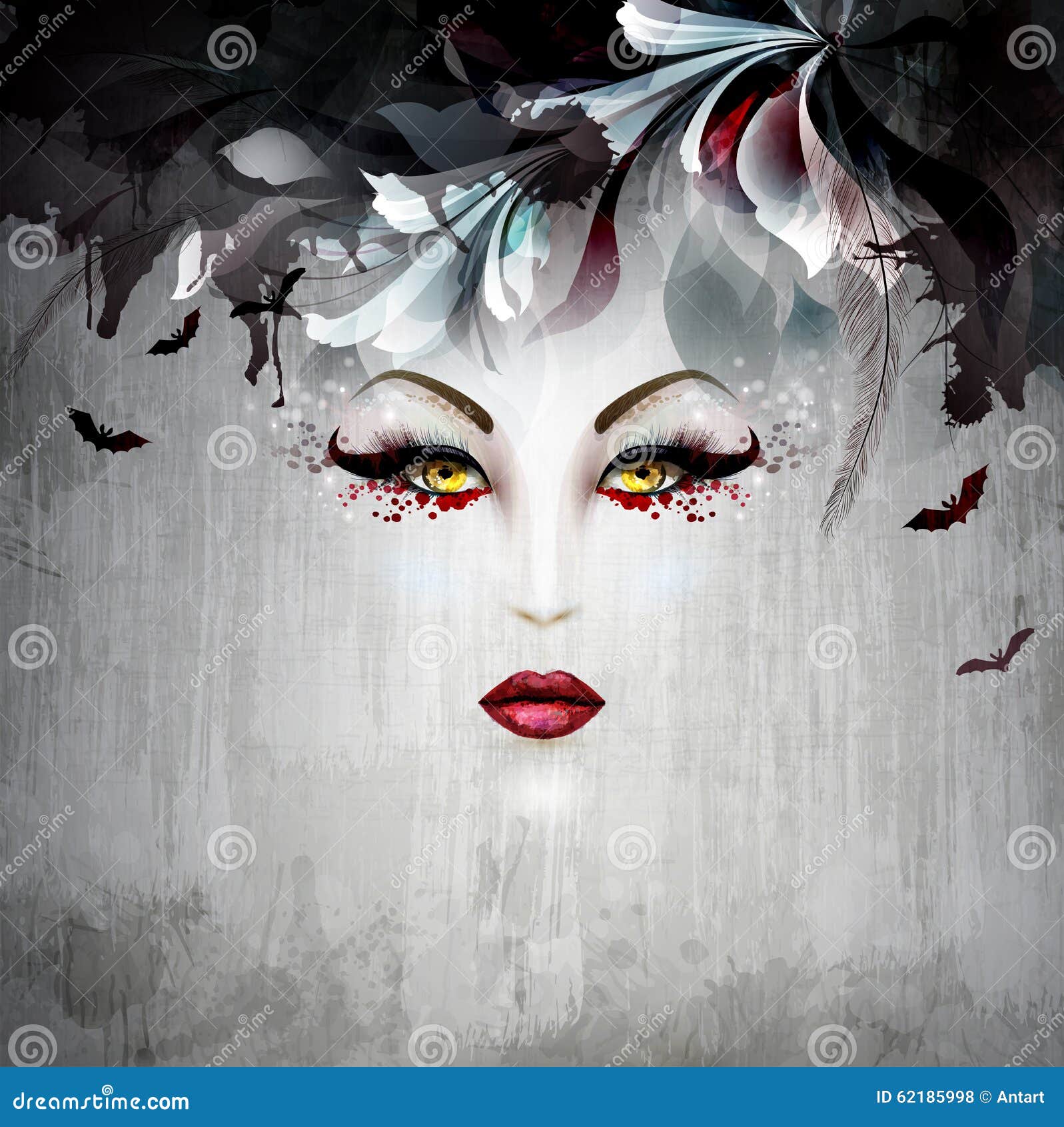 Face of witch stock vector. Illustration of blood, fashion - 62185998