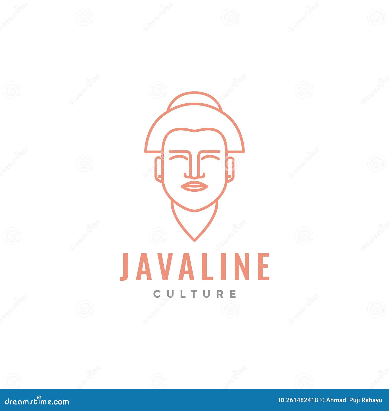 Face Woman Mother Java Culture Mascot Line Logo Design Vector Stock ...