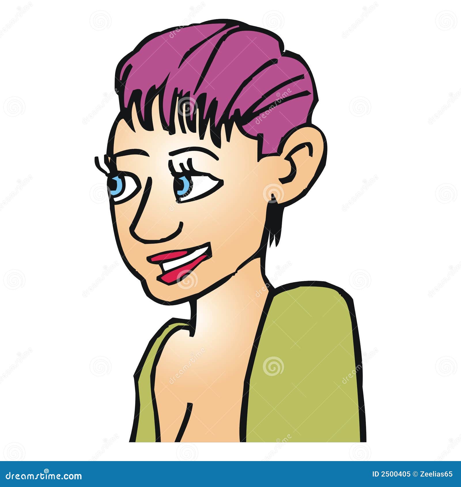 Face: a Woman with Short Hair Stock Vector - Illustration of cartoon ...
