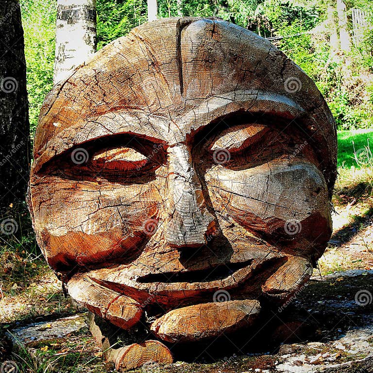 A face stock photo. Image of holz, wood, carved, face - 75820006