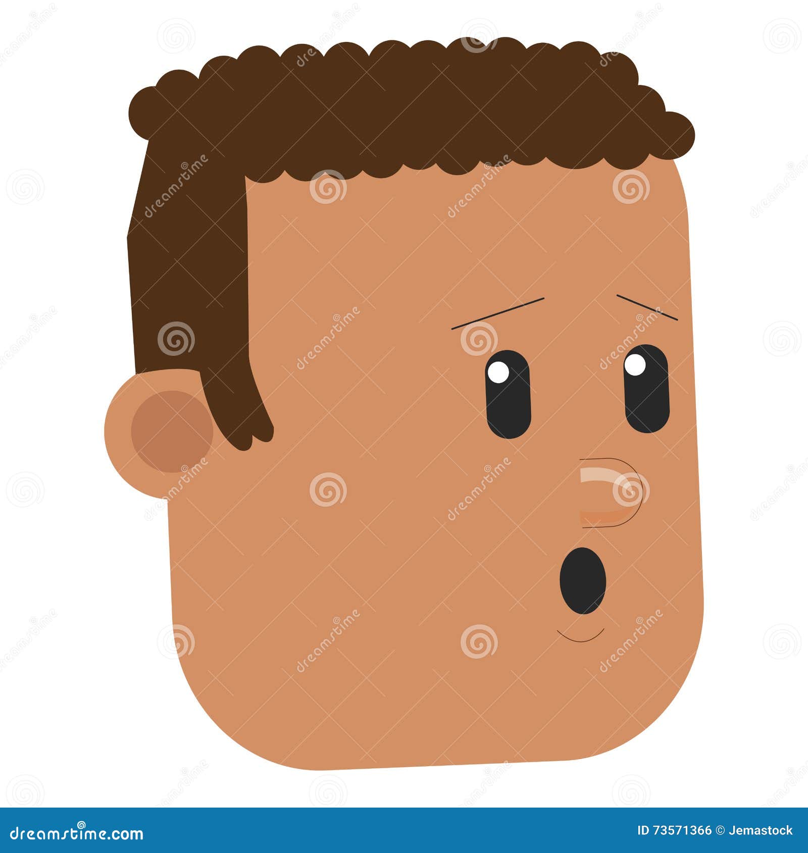 Face of worried man icon stock illustration. Illustration of emotional ...