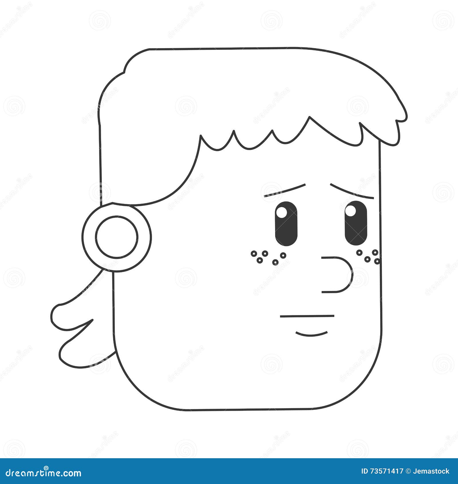 Face of worried man icon stock illustration. Illustration of emotion ...